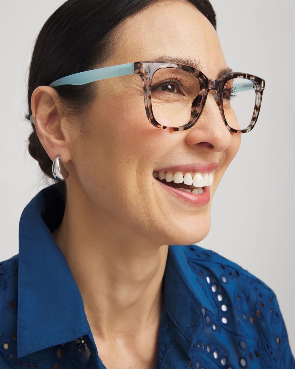Square Tortoise & Pale Blue Readers | Chico's