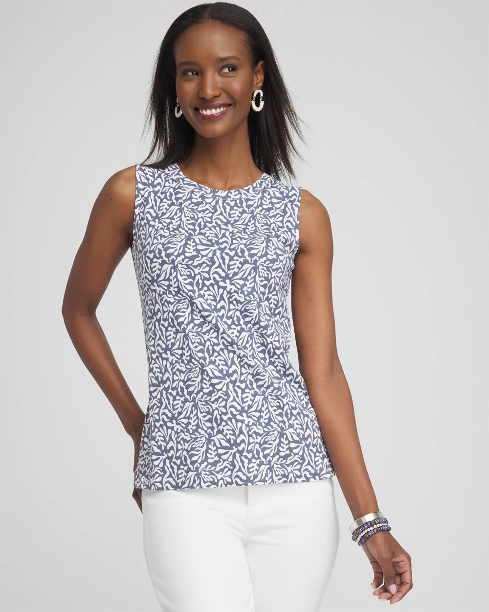 Reef Button Detail Tank | Chico's
