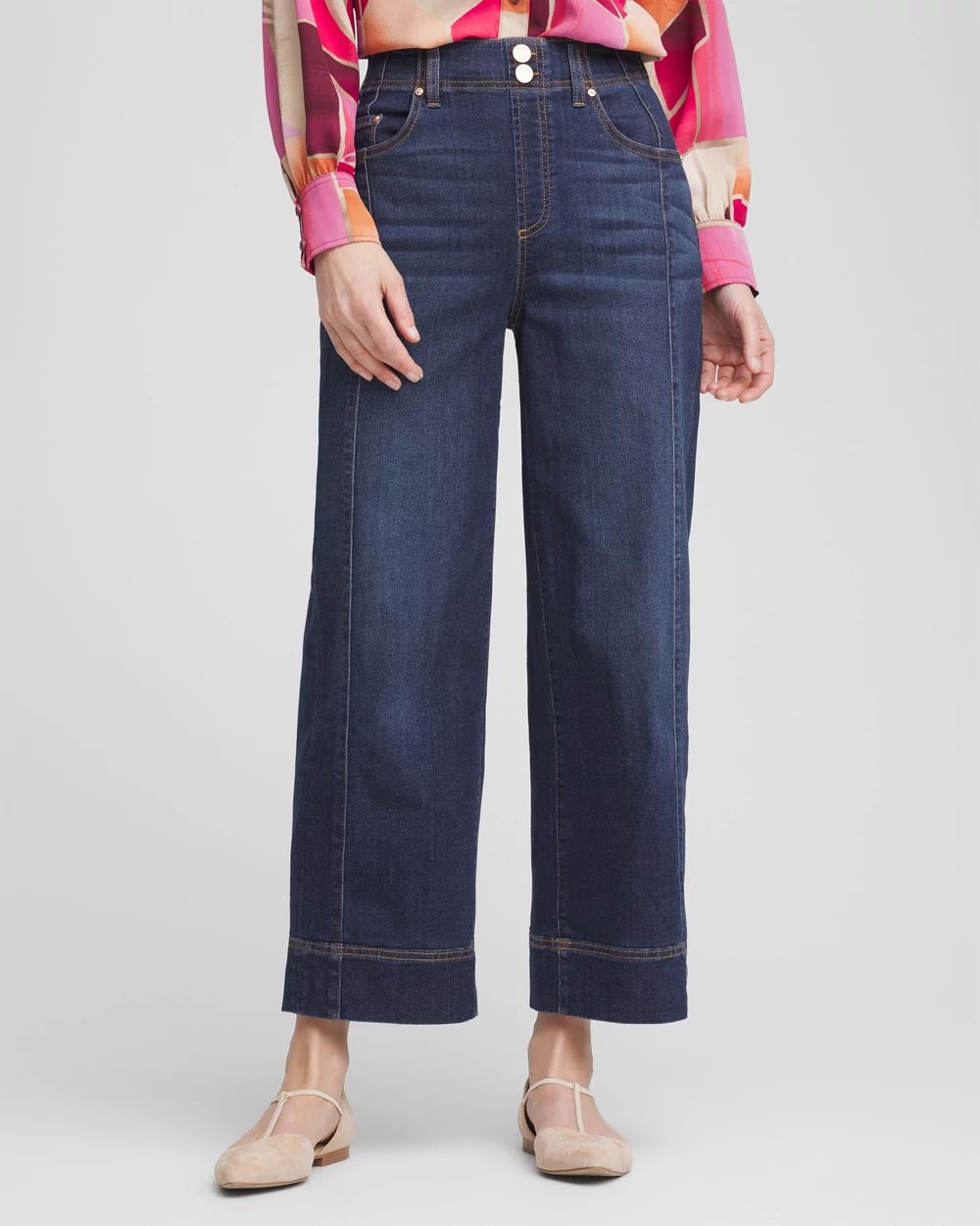 Pull-On Wide-Leg Cropped Jeans | Chico's
