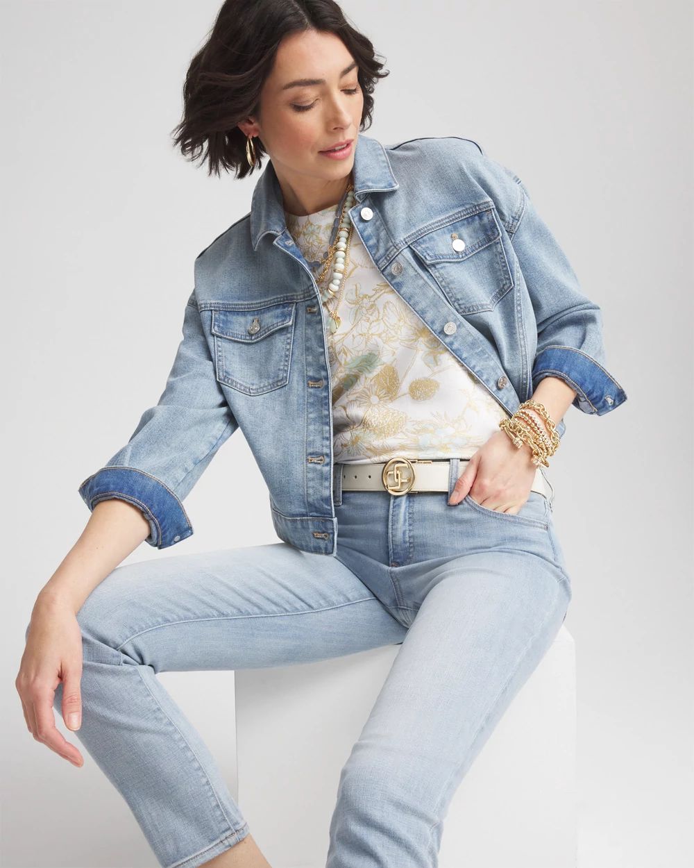 Gold Foil Cotton Sweater Tee | Chico's