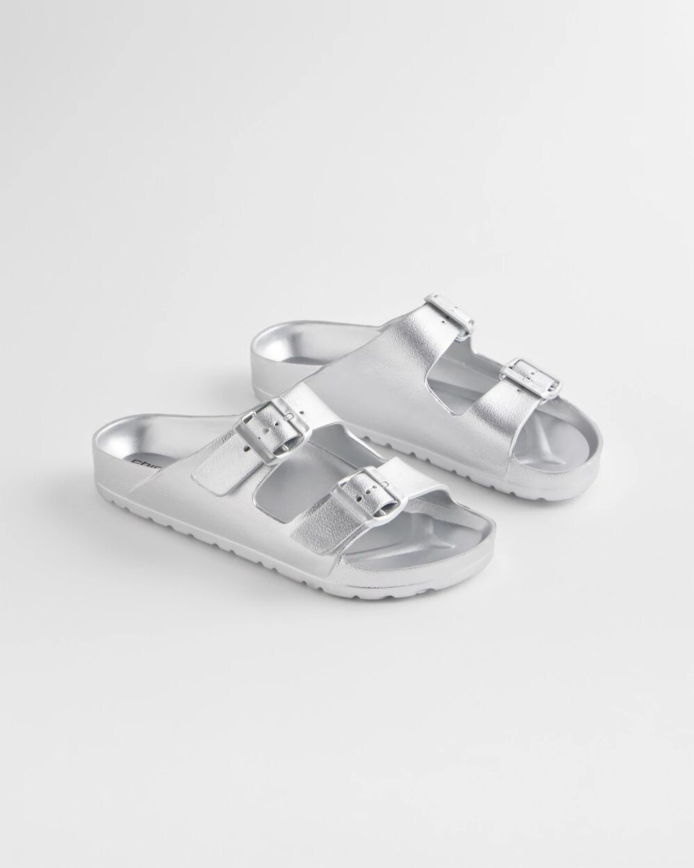 Metallic Double Buckle Pool Slides | Chico's