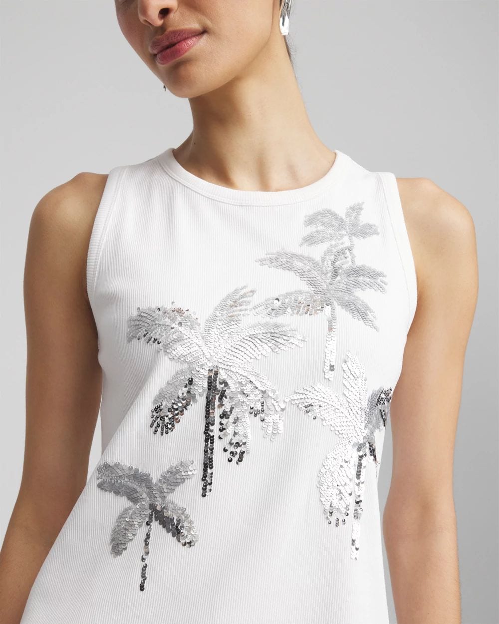Paillette Palm Tree Tank | Chico's