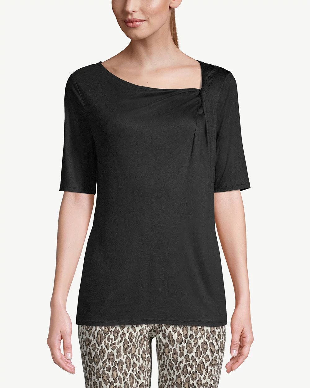 Elbow-Sleeve Drape-Front Top | Chico's
