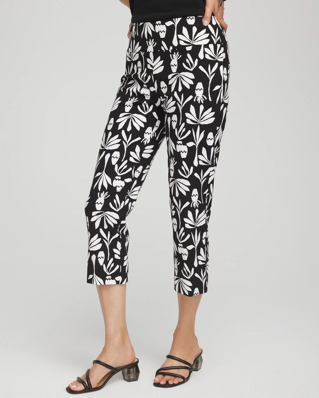 Wide Waistband Leaf Print Capris | Chico's