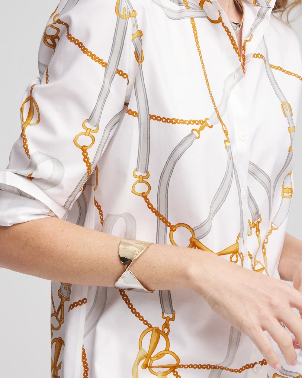 Mixed Metal Silver Cuff Bracelet | Chico's