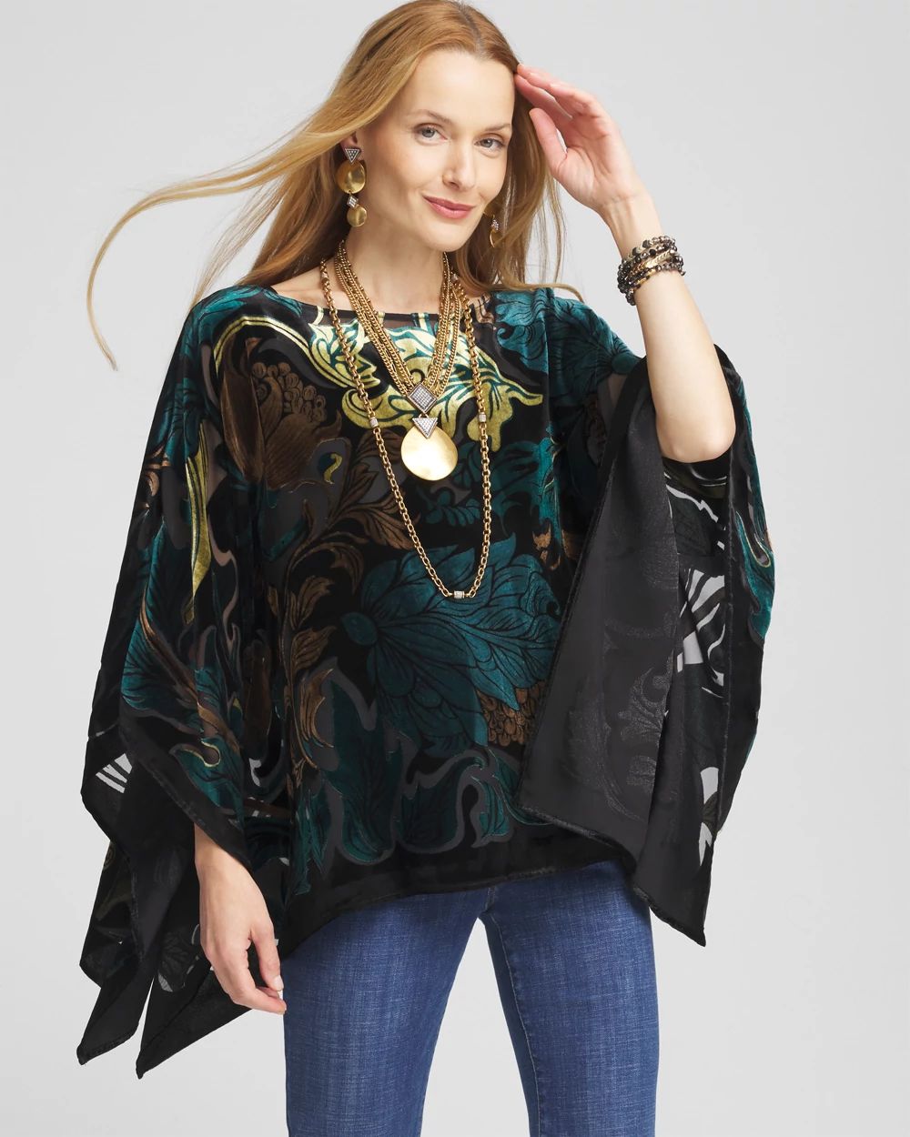 Velvet Burnout Poncho | Chico's