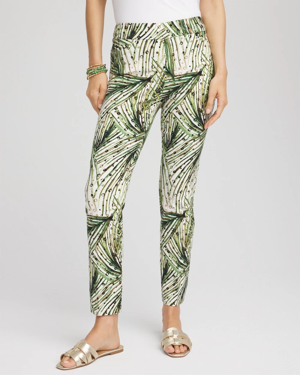 Brigitte™ Slim Ankle Palm-Print Pants | Chico's