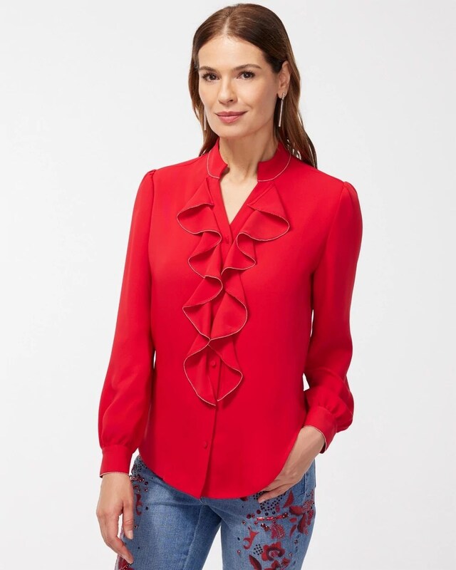 Ruffle Neck Shirt | Chico's