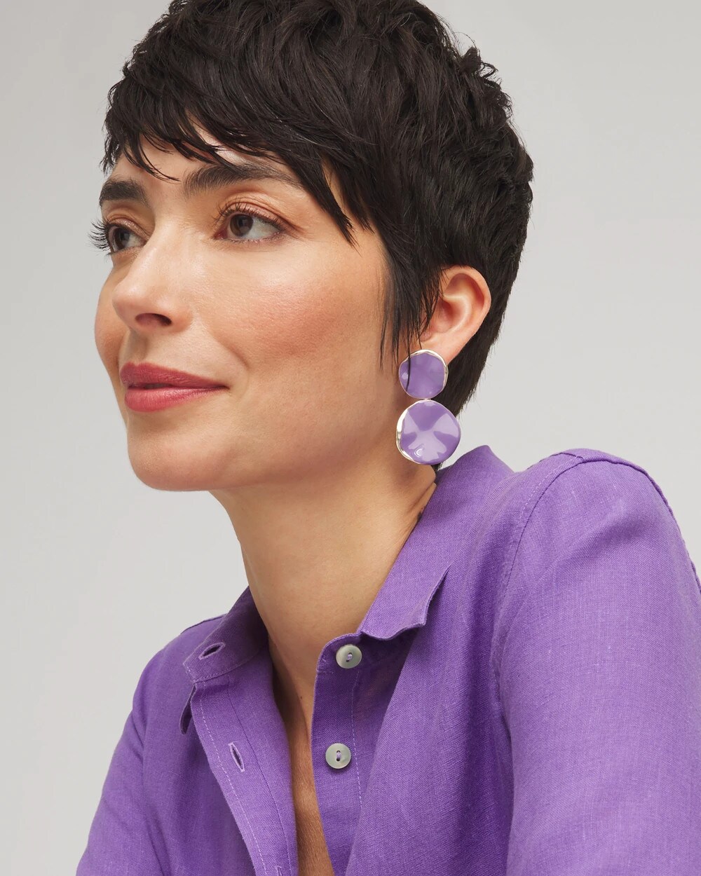 No Droop™ Purple Round Drop Earrings | Chico's