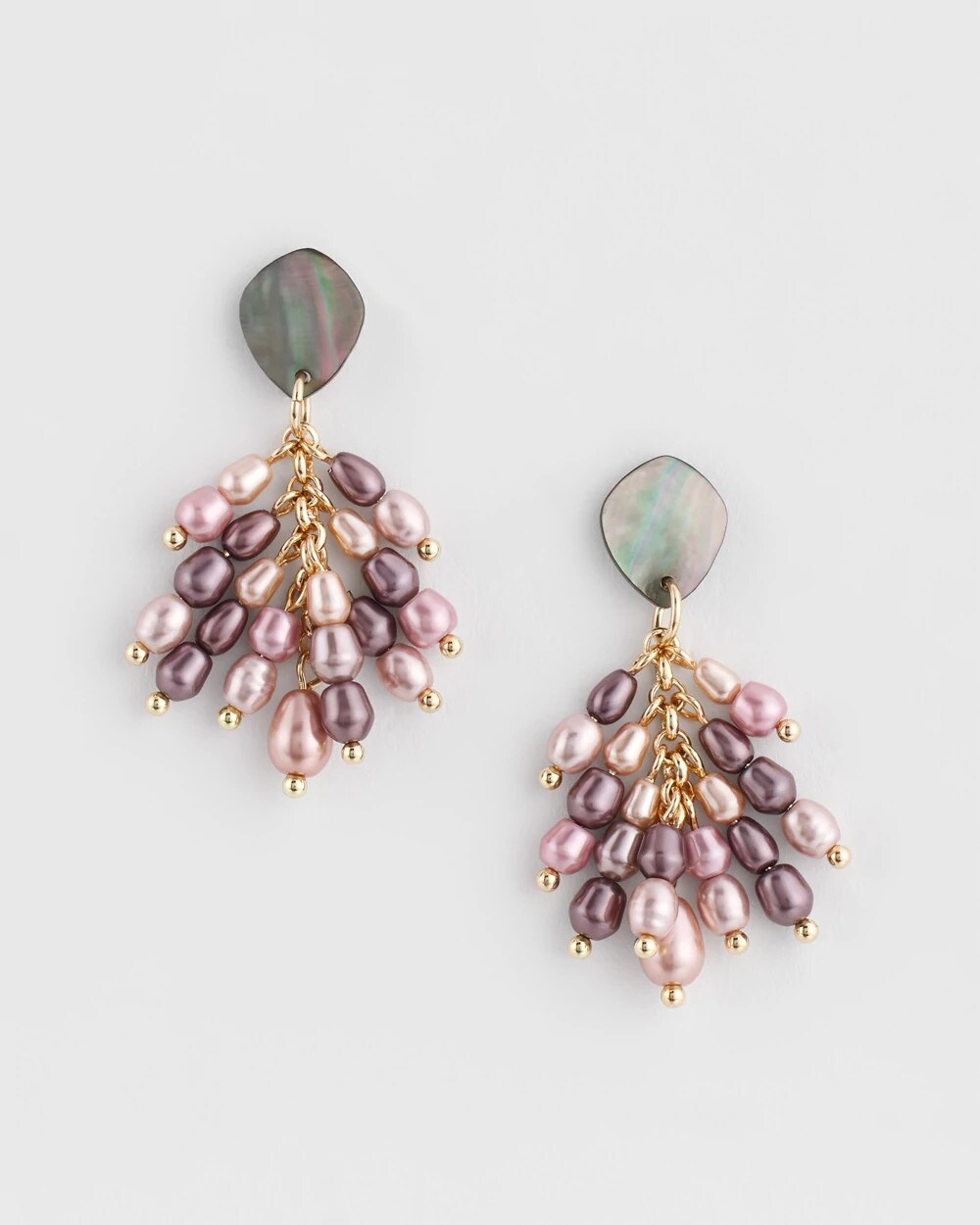No Droop® Shell Beaded Cluster Earrings | Chico's