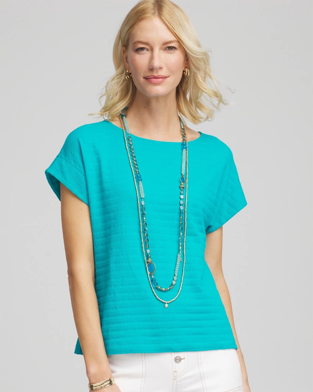 Cap Sleeve Textured Tee | Chico's