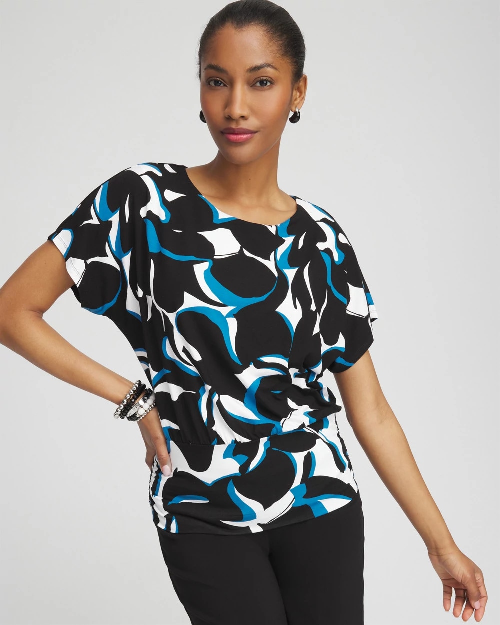 Touch of Cool™ Abstract Banded Hem Top | Chico's