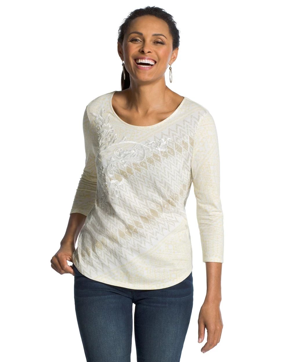 Simi Embellished Geo Print Top | Chico's