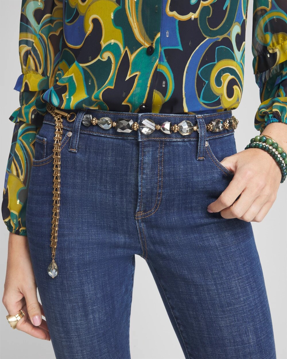 Gold Beaded Chain Belt | Chico's