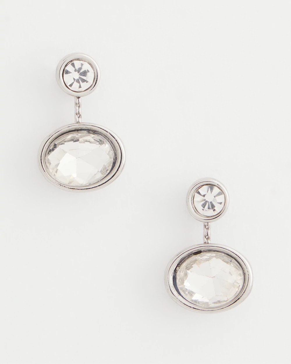 Silvertone Bezel Stud Earrings | Chico's
