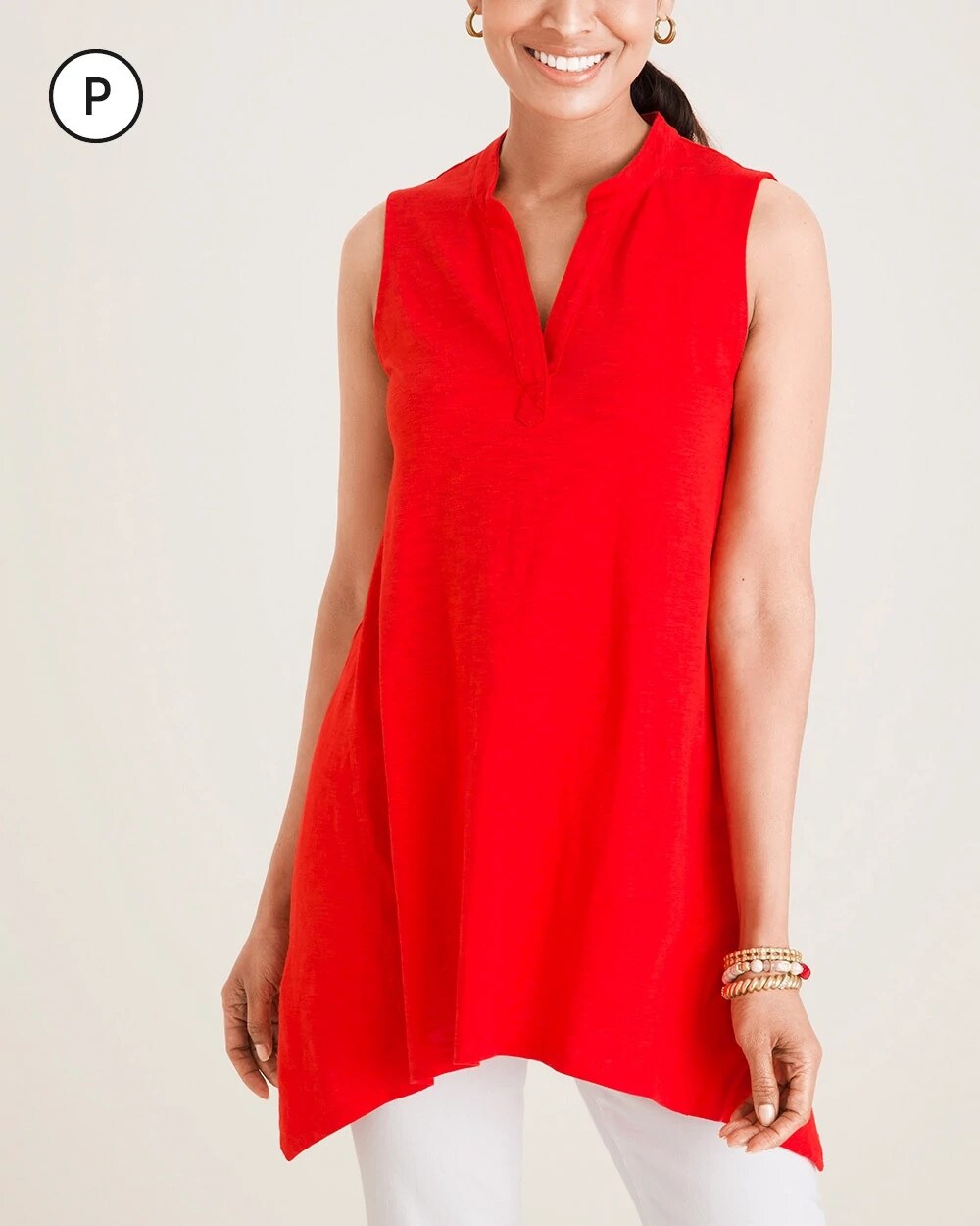 Petite Cotton Slub Tunic Tank | Chico's