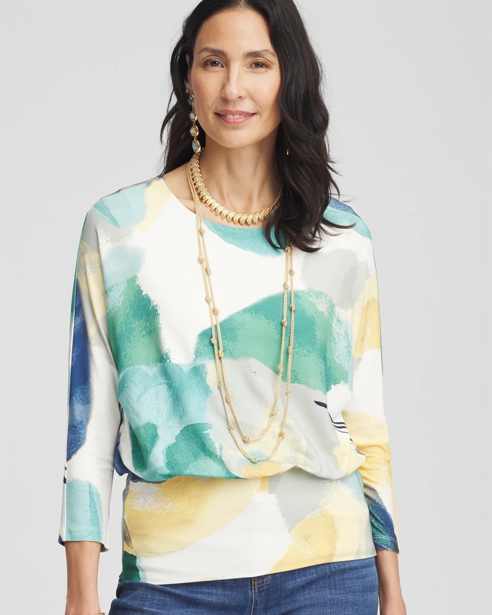 Touch of Cool™ Watercolor Banded-Hem Top | Chico's
