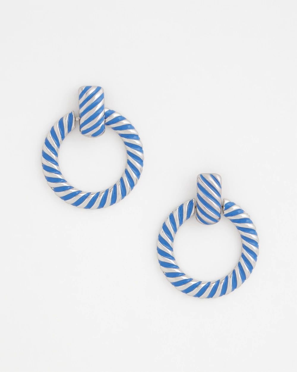 Blue Twist Drop Hoop Earrings | Chico's