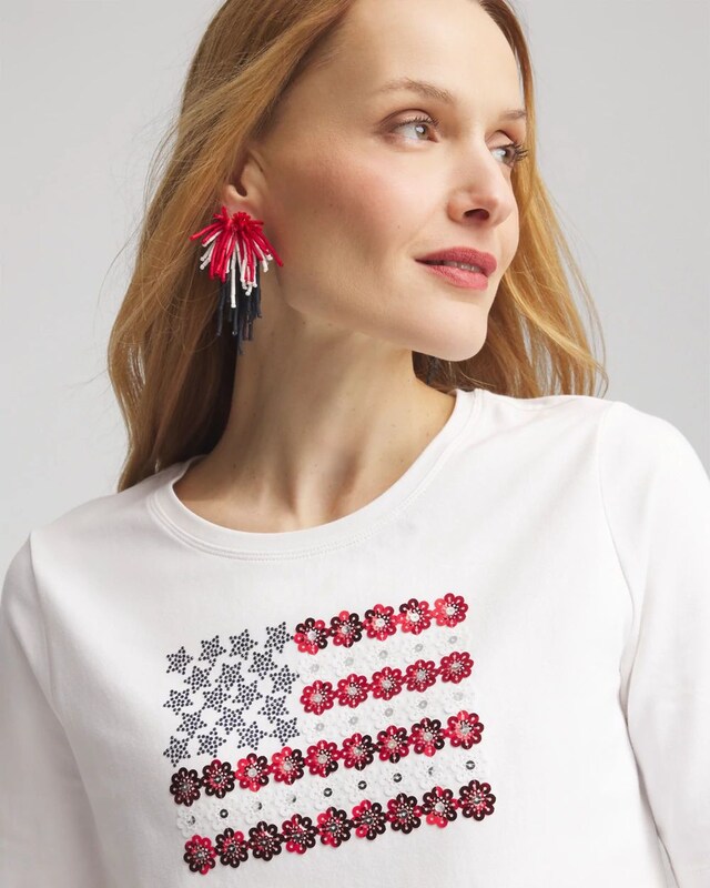 Flag Embellished Knit Tee | Chico's