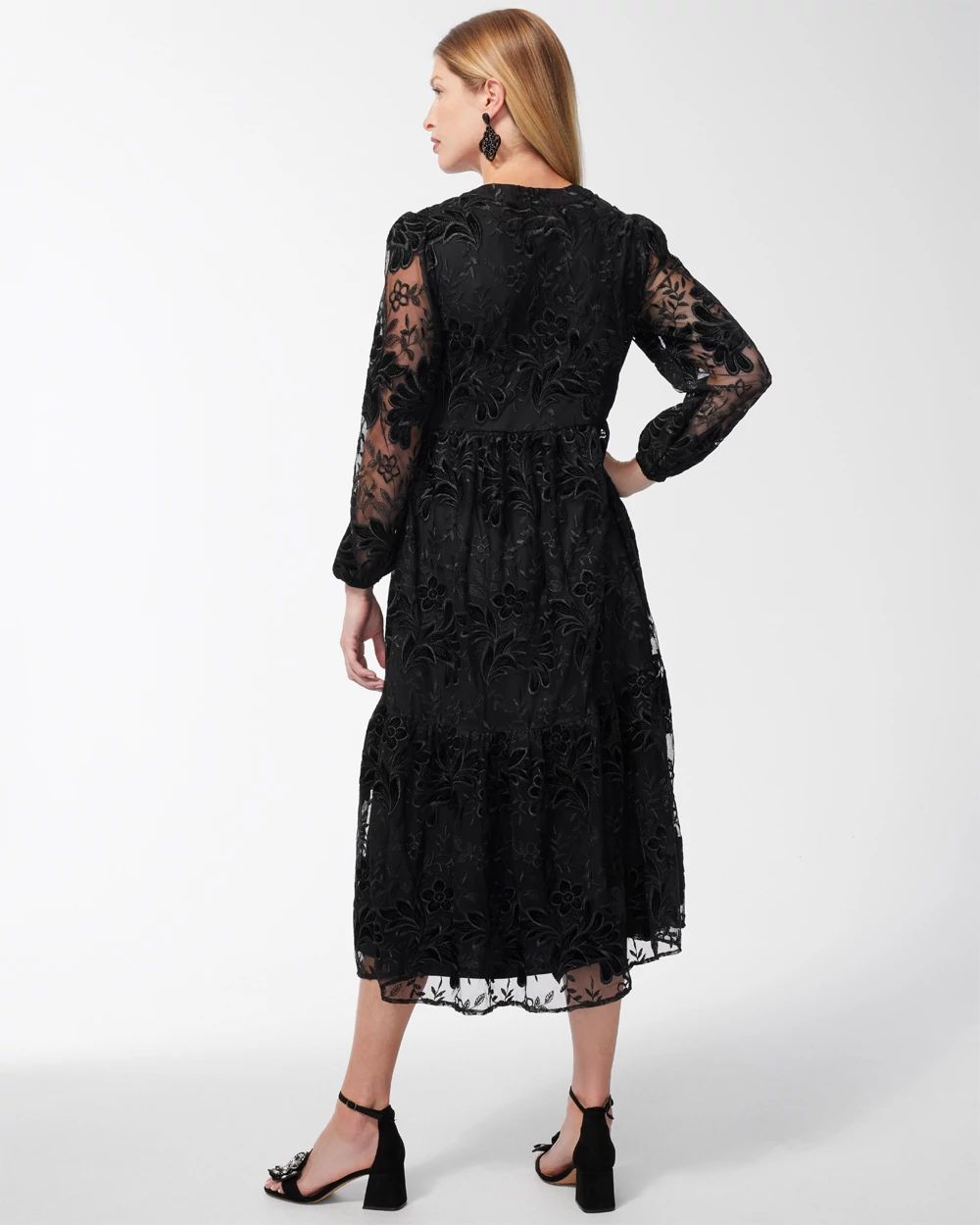 Burnout Floral Lace Midi Dress | Chico's