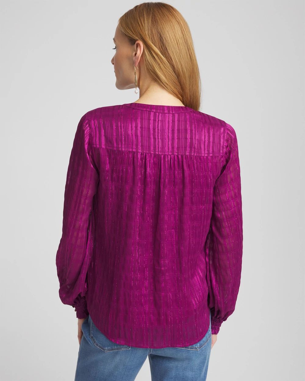 Split Neck Crinkle Blouse | Chico's