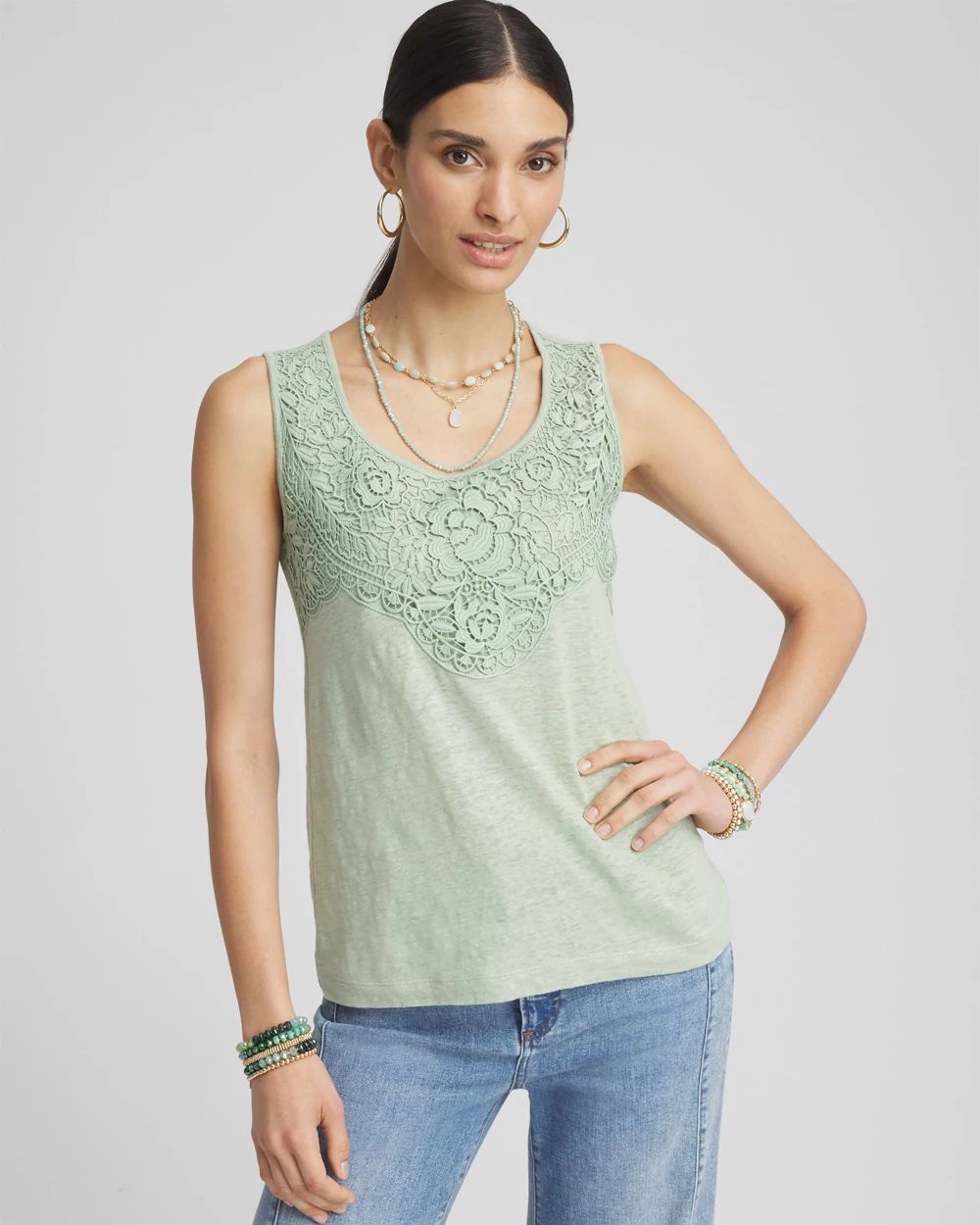 Linen Lace-Applique Tank | Chico's