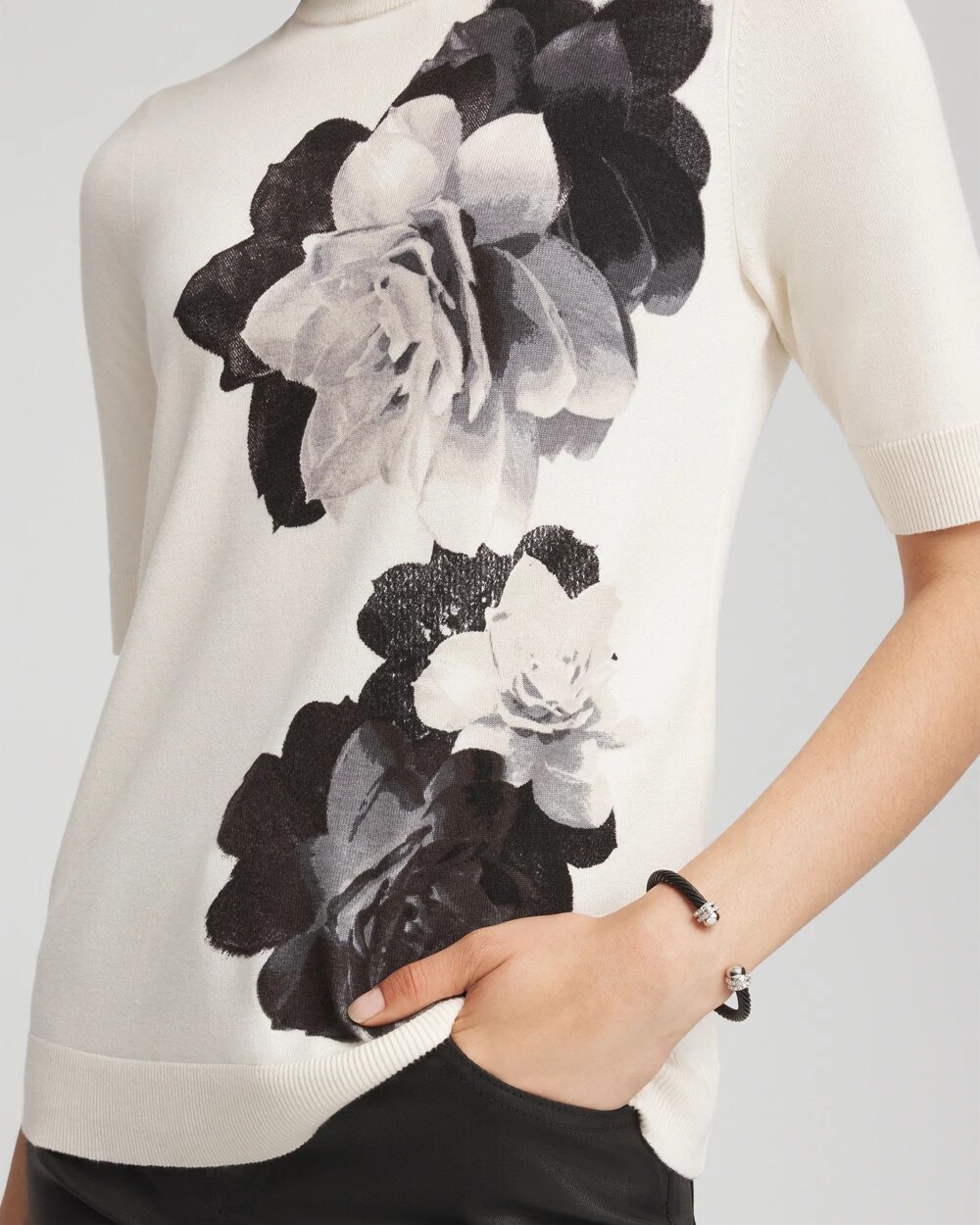 Black & Silver Flex Cuff Bracelet | Chico's