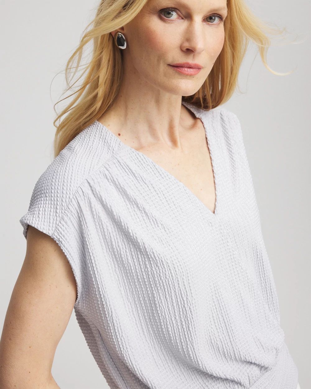 Foiled Knit Banded Bottom Top | Chico's