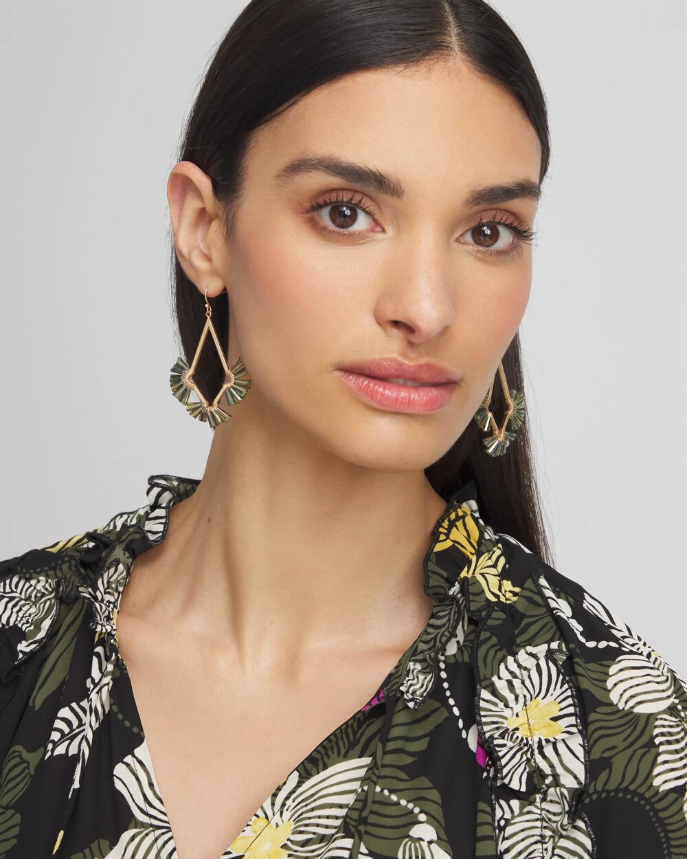 No Droop™ Olive Beaded Drop Earrings | Chico's