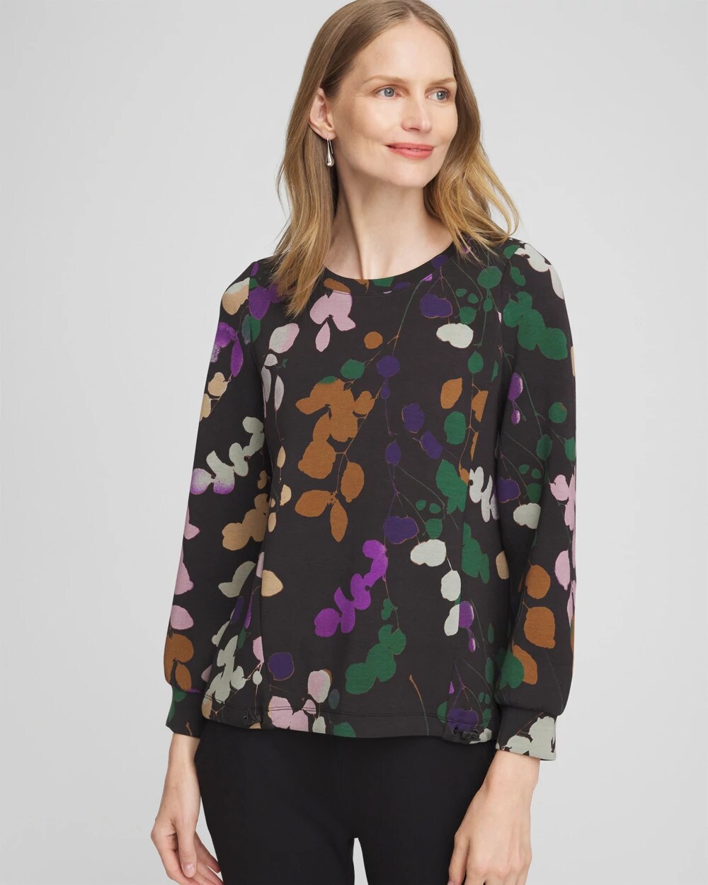 Zenergy® Floral Bungee Hem Long-sleeve Top | Chico's