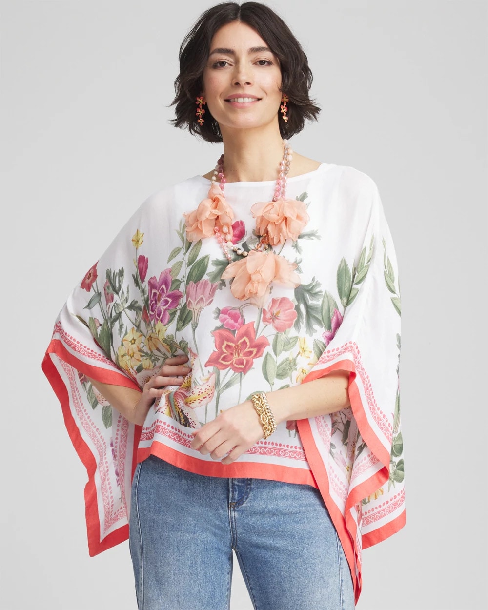 Wildflower Crepe Boatneck Poncho | Chico's