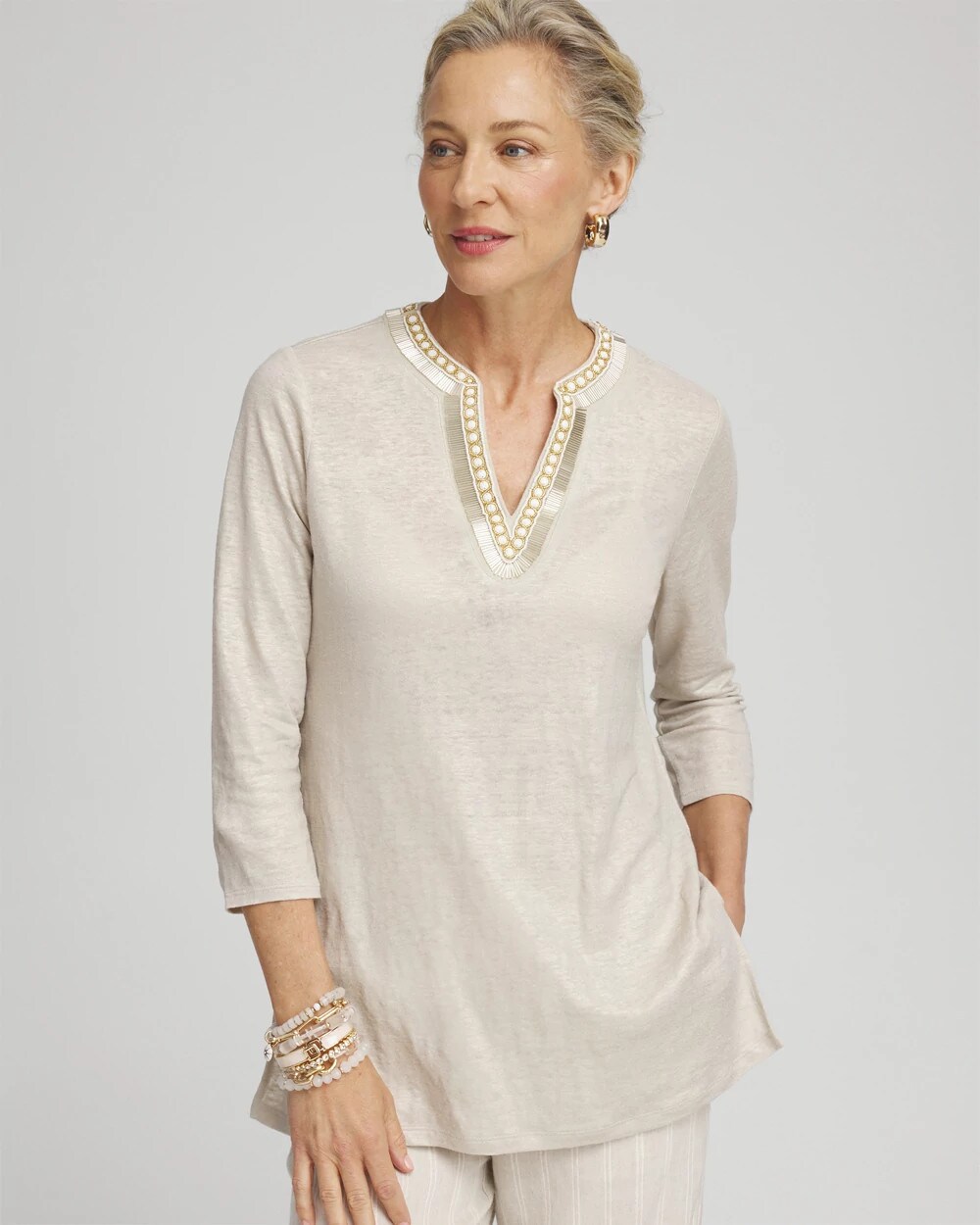 Linen Embellished Tunic | Chico's