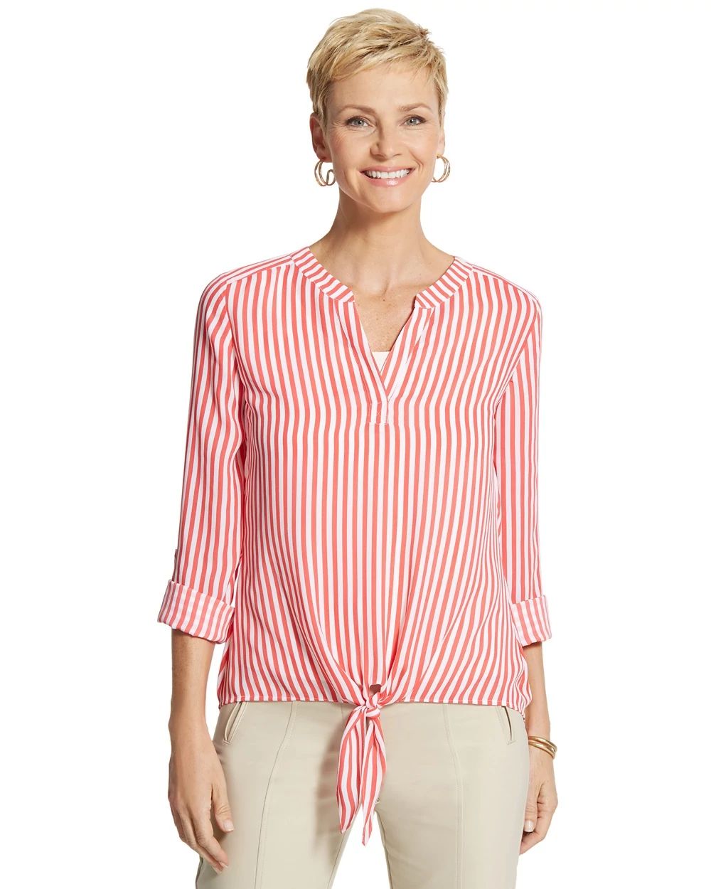 Madison Striped Tie-Front Top | Chico's