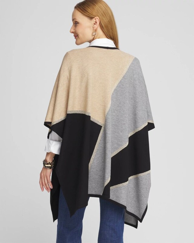 Colorblock Lurex Ruana | Chico's