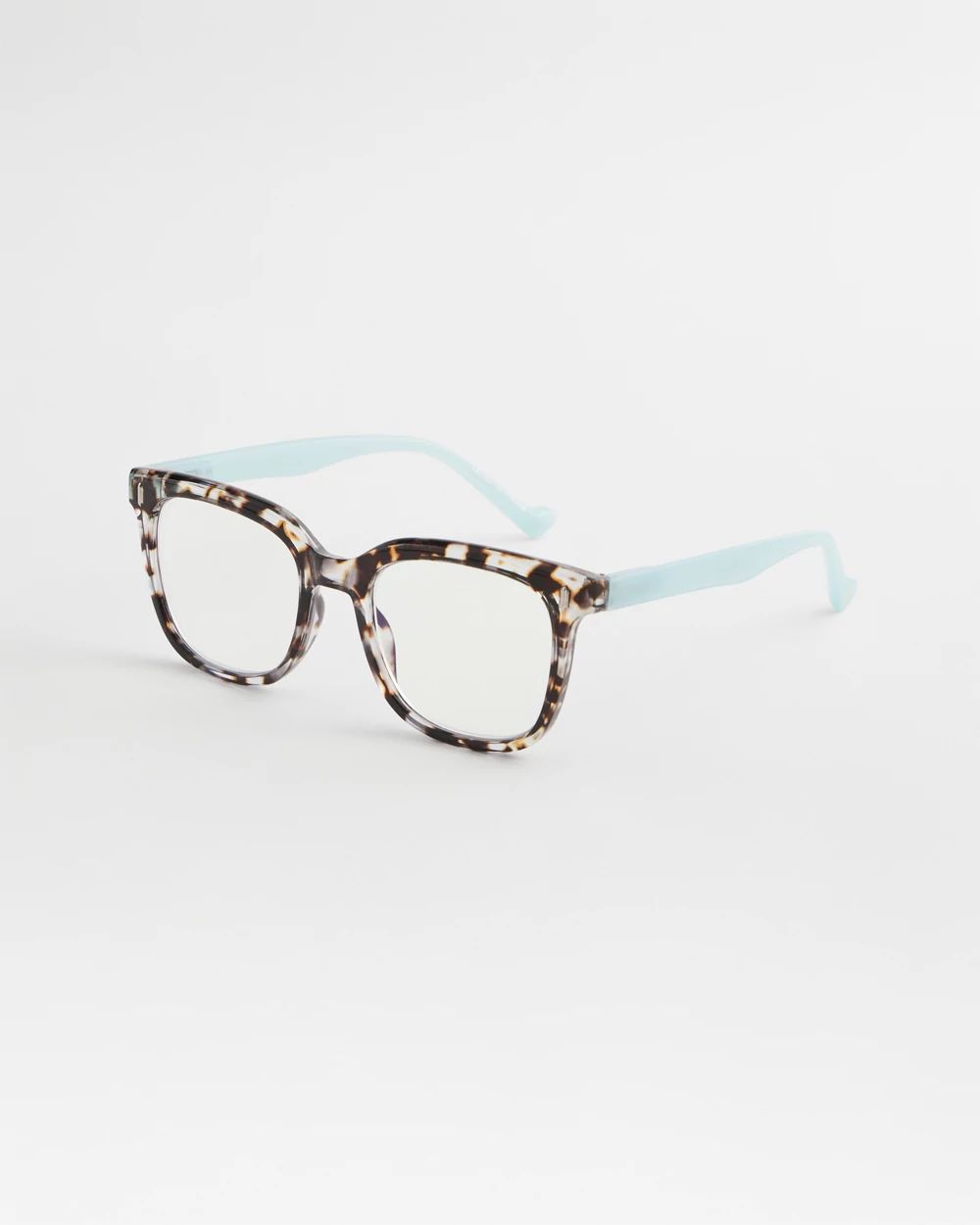 Square Tortoise & Pale Blue Readers | Chico's