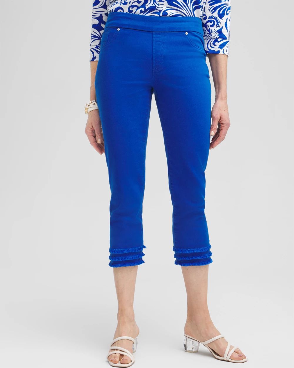 22" Triple Fray Pull-on Capris | Chico's