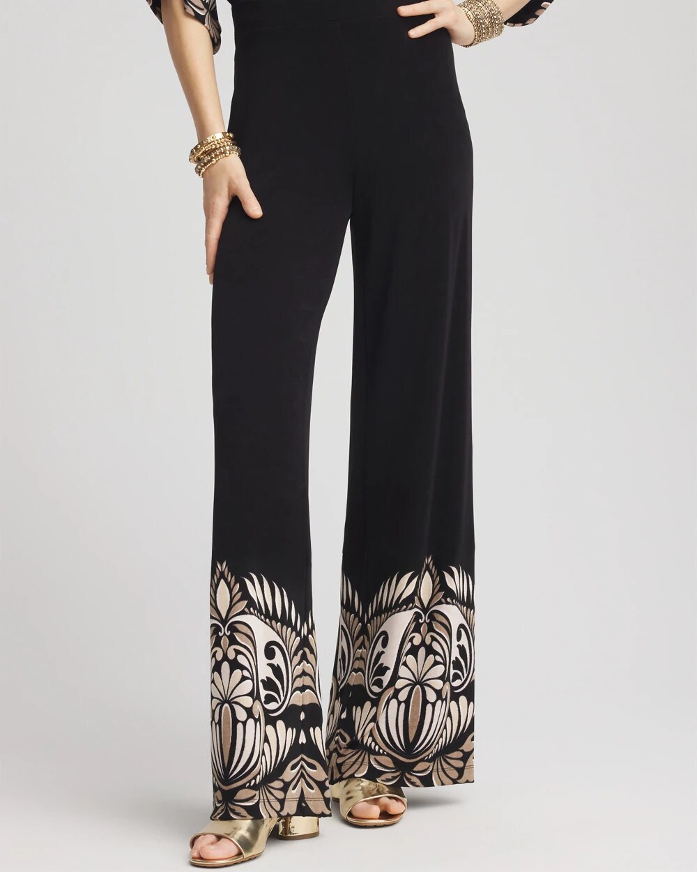 Travelers™ Wide-Leg Border Print Pants | Chico's