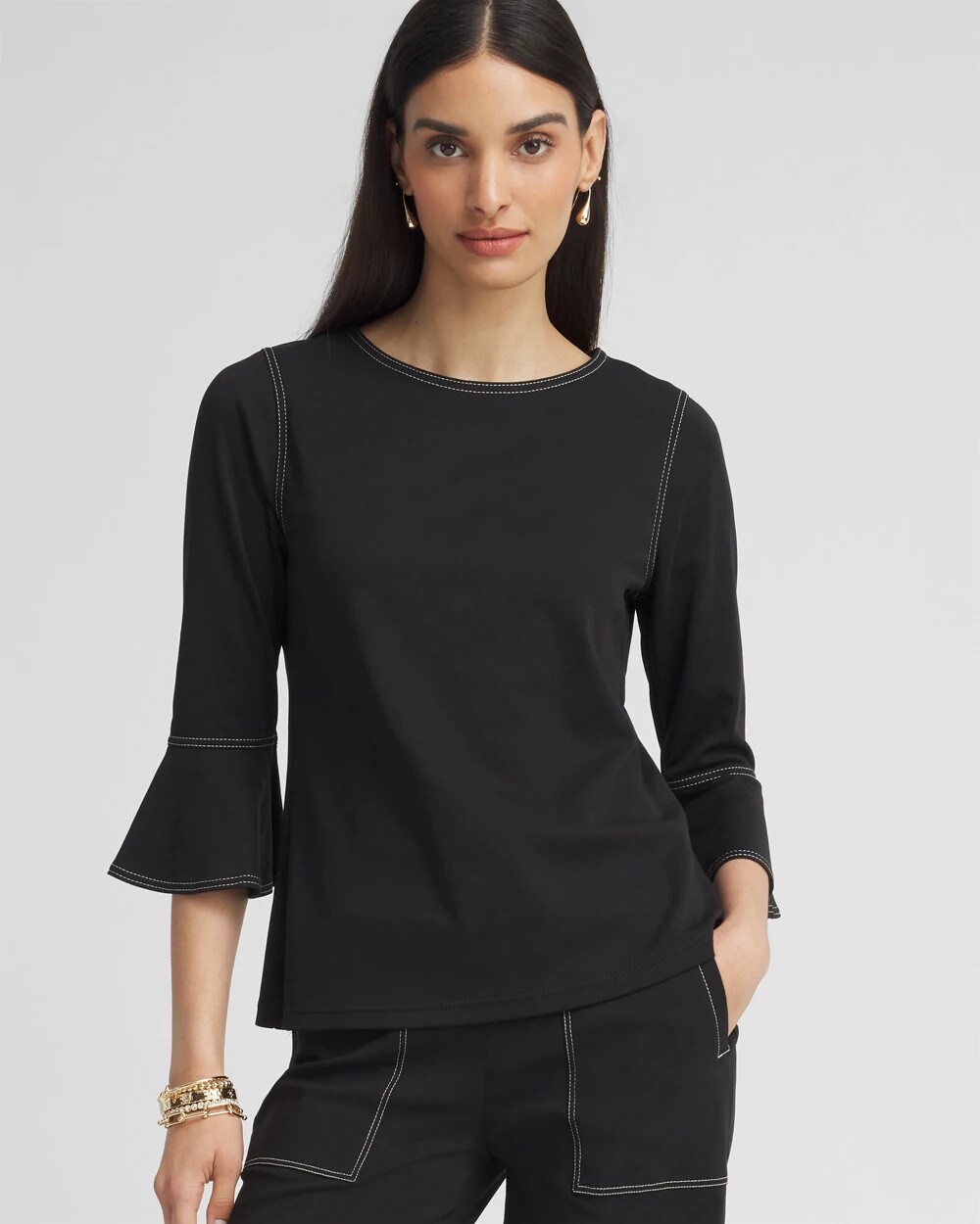 Contrast Stitch Detail Top | Chico's