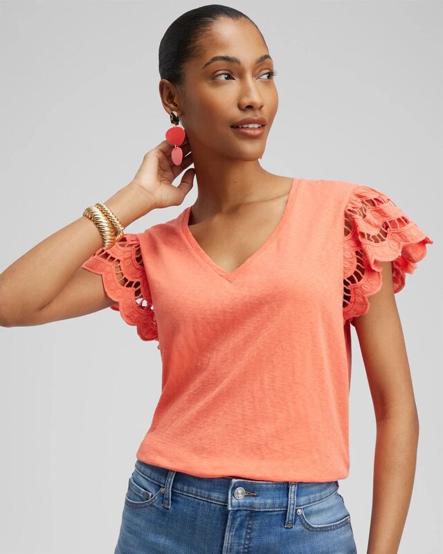 Tiered Eyelet Sleeve Top | Chico's