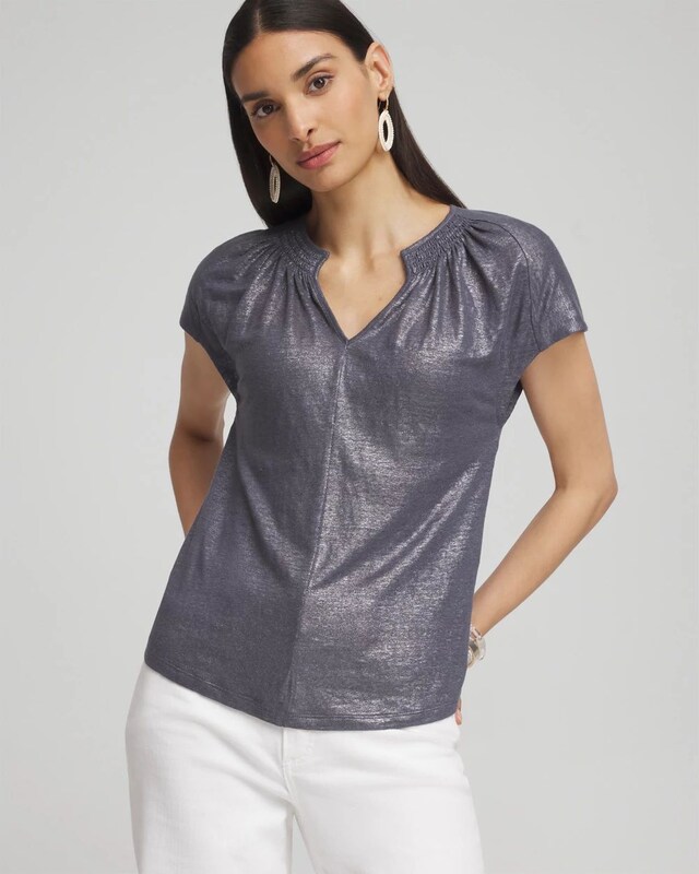 Linen Metallic Tee | Chico's