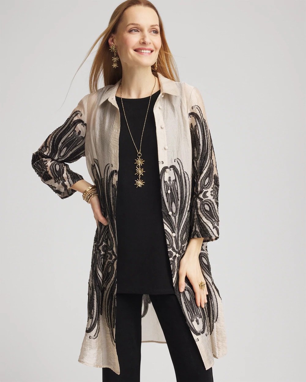 Travelers™ Collection Embroidered Topper | Chico's