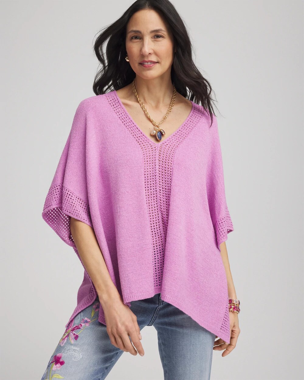 Novelty Stitch Poncho | Chico's