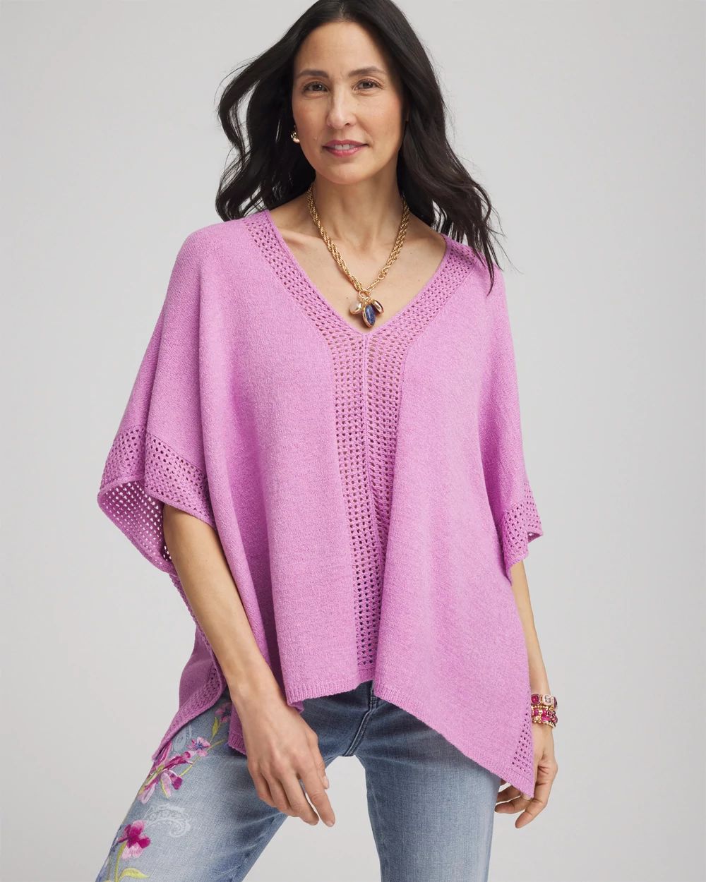 Novelty Stitch Poncho | Chico's