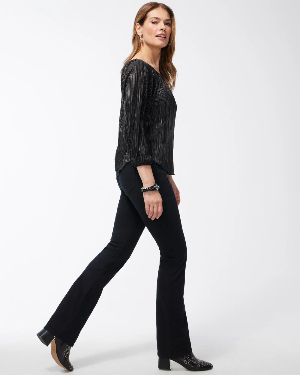 Black Pull-on Bootcut Jeggings | Chico's
