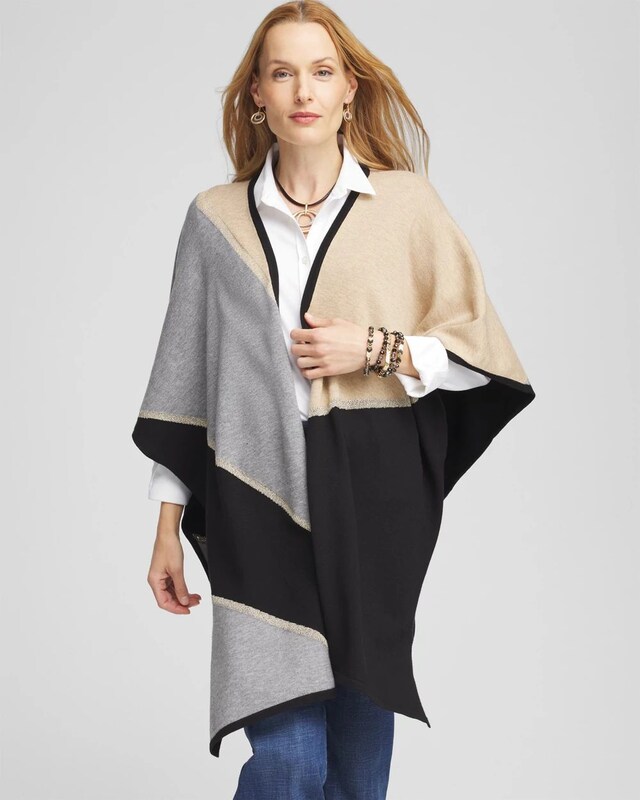 Colorblock Lurex Ruana | Chico's